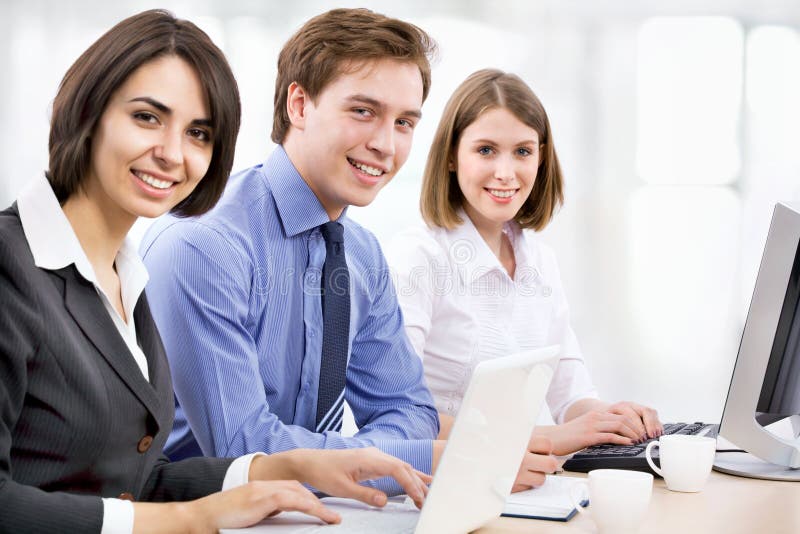 Business collegues stock photo. Image of computer, group - 33785288