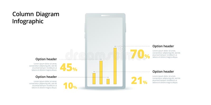 Business Column Chart Infographics with Editable Segments. Corporate ...