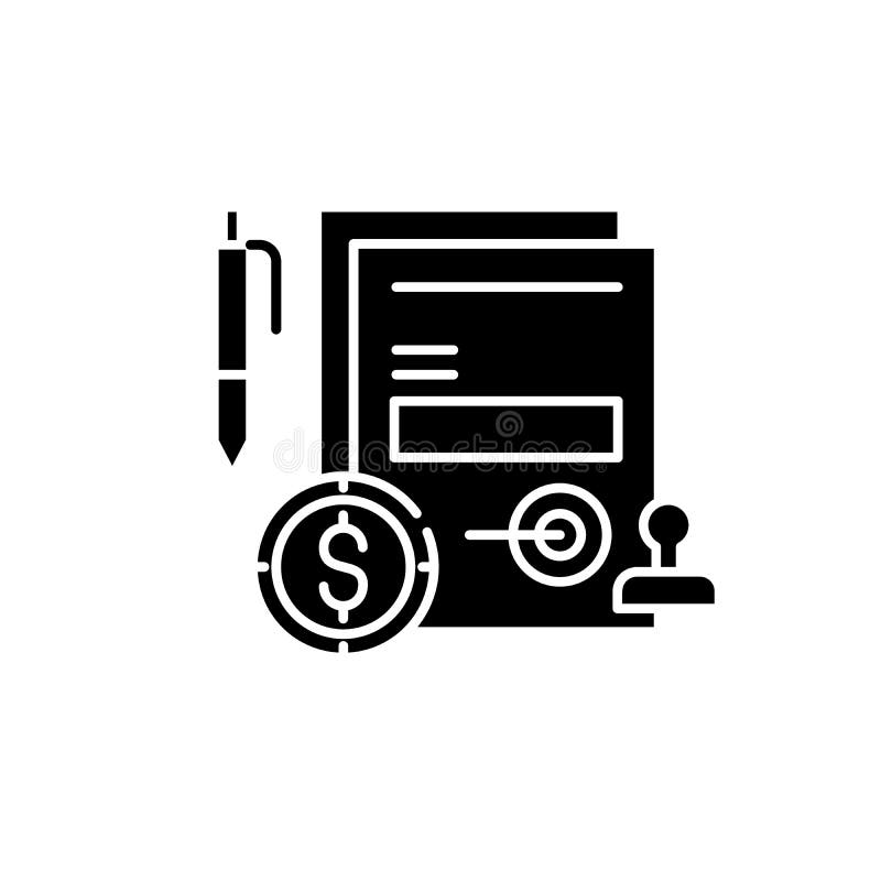 Commitment Black Icon, Vector Sign on Isolated Background. Commitment ...