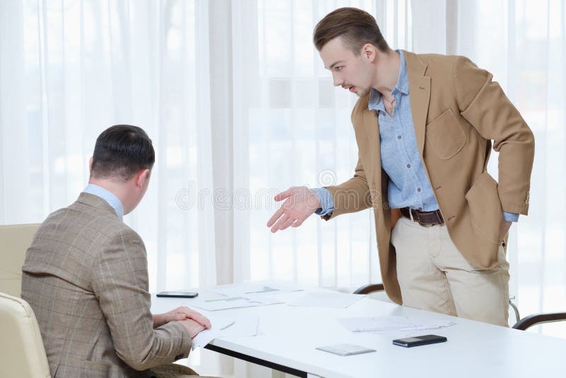 Business Communication Boss Worker Conversation Stock Photo - Image of ...