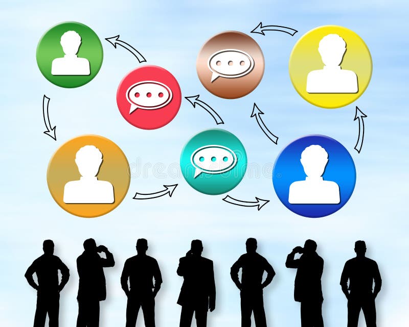 Business Communication Concept on a Wall Stock Illustration ...