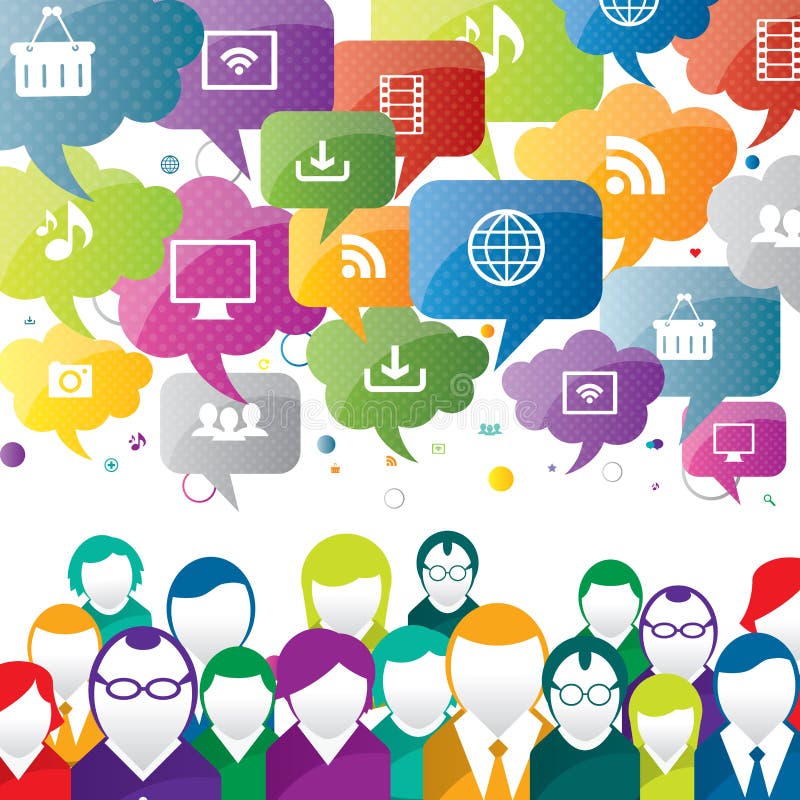 Colorful Business People Communication Concept Stock Vector ...