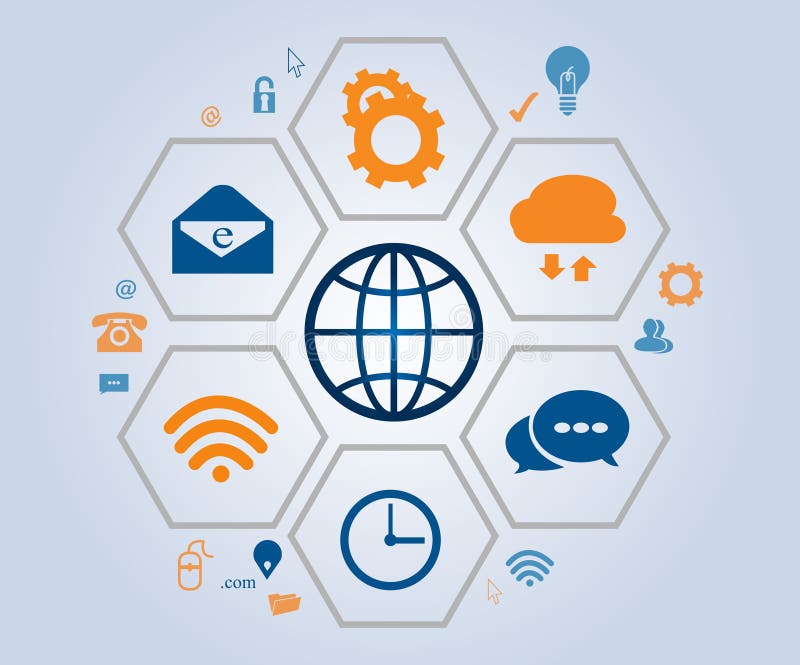 Business Communication Example Using Icons Stock Illustration ...