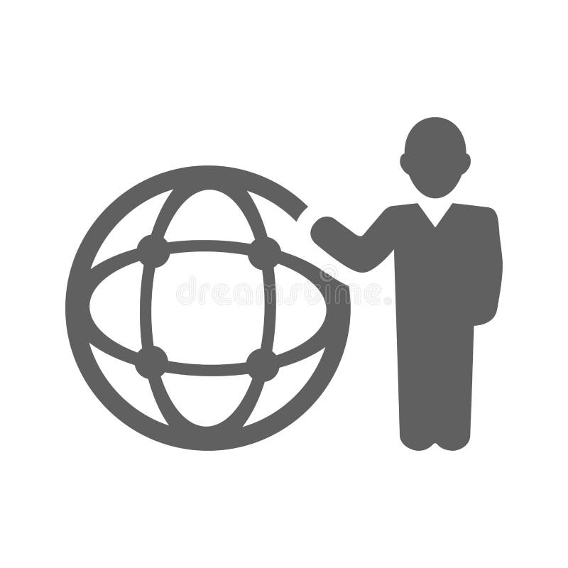 Global Network, International Distribution, Network Icon. Black Vector ...