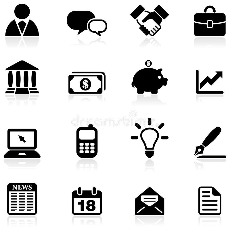Business and Communication Icon Set Stock Illustration - Illustration ...
