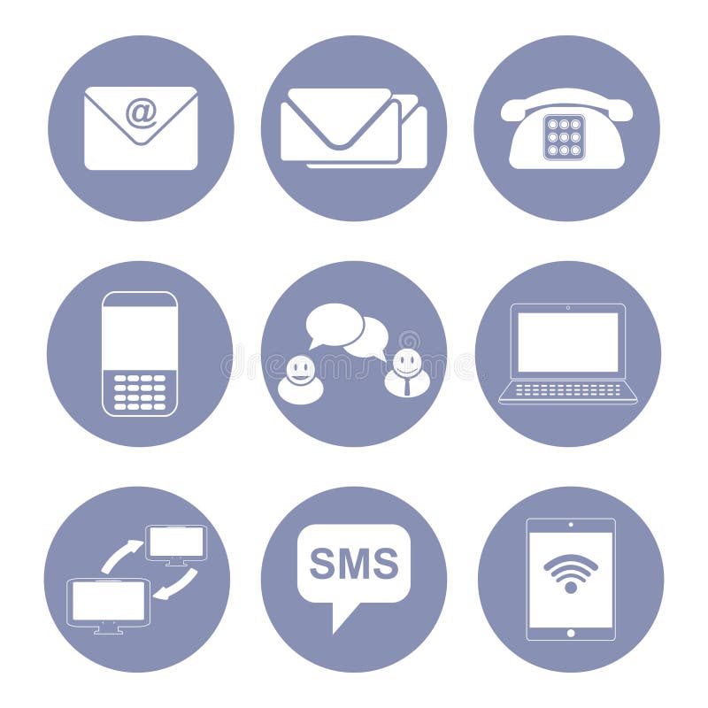 Business Communication Icon Set, Collection for Design Presentation in ...