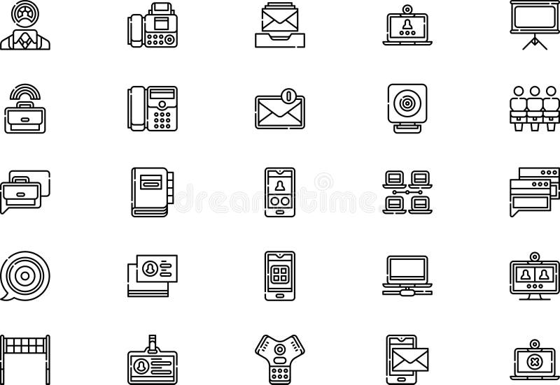 Business Communication Icons Collection is a Vector Illustration with ...