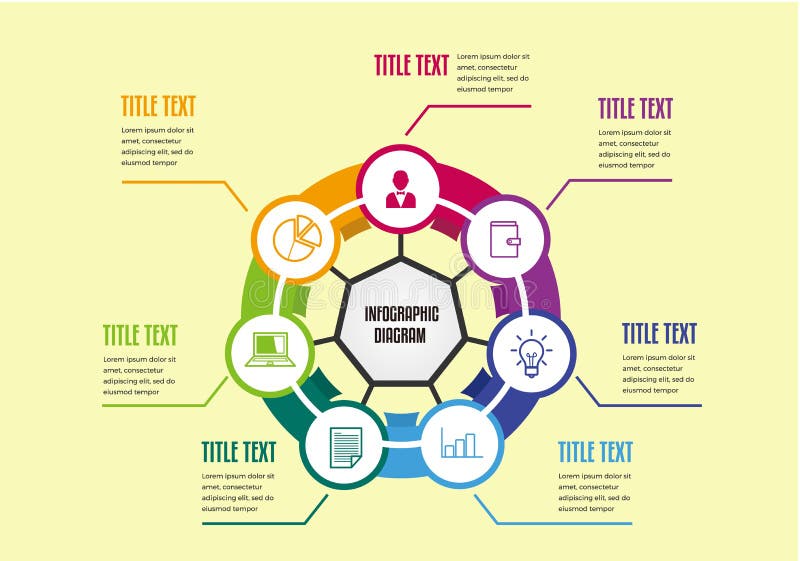 Business and Communication Infographic with Colorful Editable Vector ...