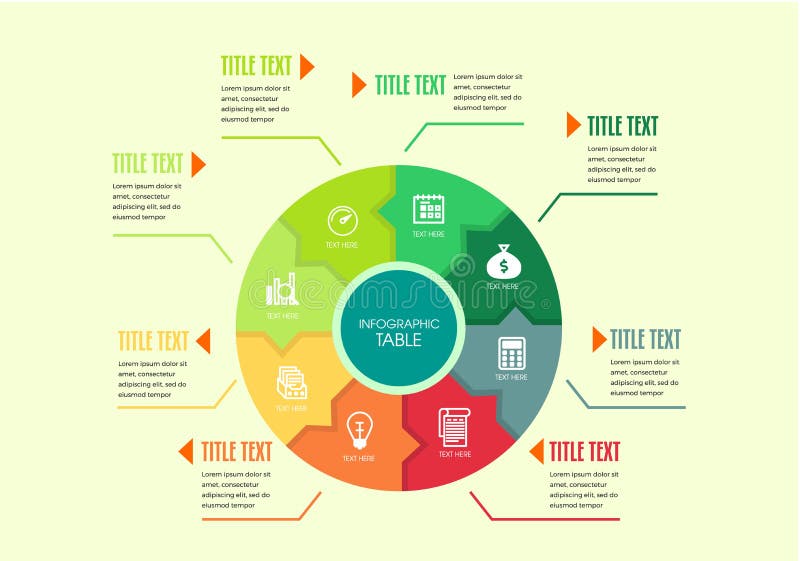 Business and Communication Infographic with Colorful Editable Vector ...