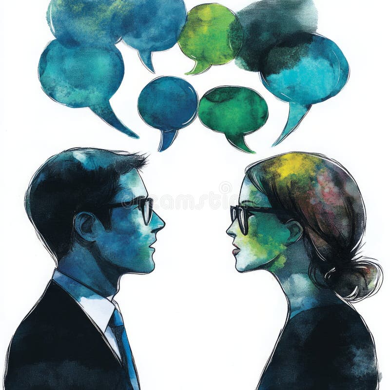 Business Communication Dialogue Professionals Speech Bubbles Stock ...