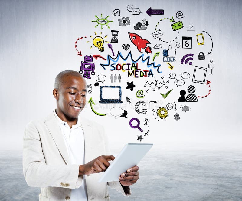 Social Media Communications Group Stock Image - Image of happiness ...