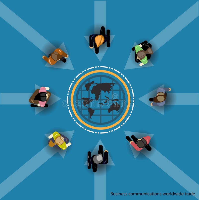 Business Communications Worldwide Trade.Vector Flat Design Stock Vector - Illustration of ...