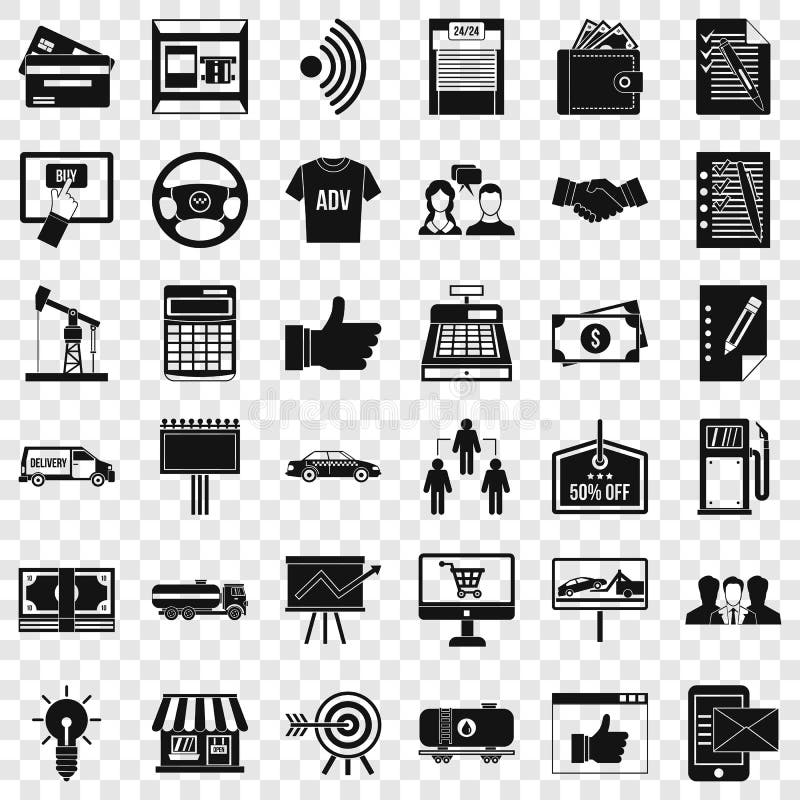 Business Company Icons Set, Simple Style Stock Vector - Illustration of ...