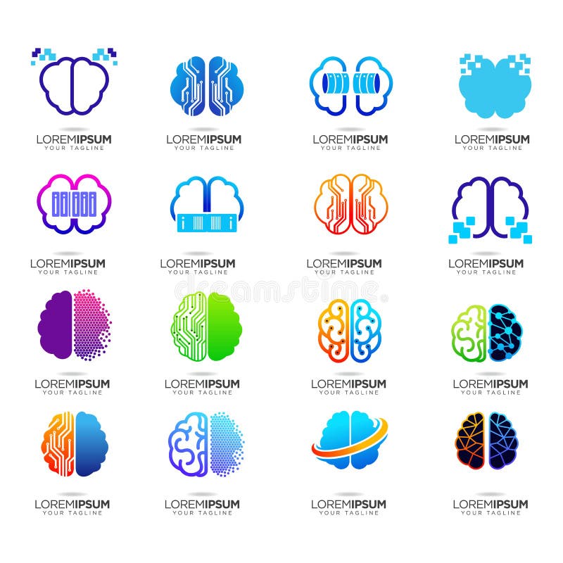 Electronic Brain Logo. Digital Brain Logo Design Template Stock Vector ...