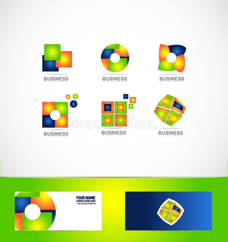 Business Company Logo Set Icon Stock Vector - Illustration of corporate ...