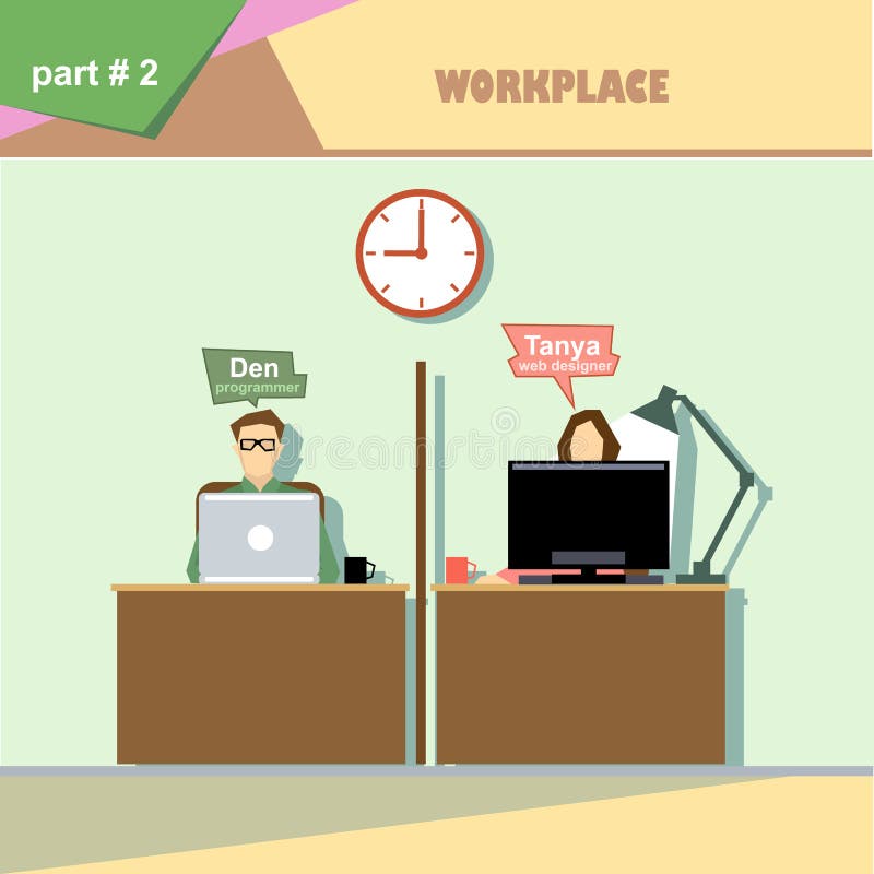 Business Company Roles Situation Infographics with Web Designer and ...