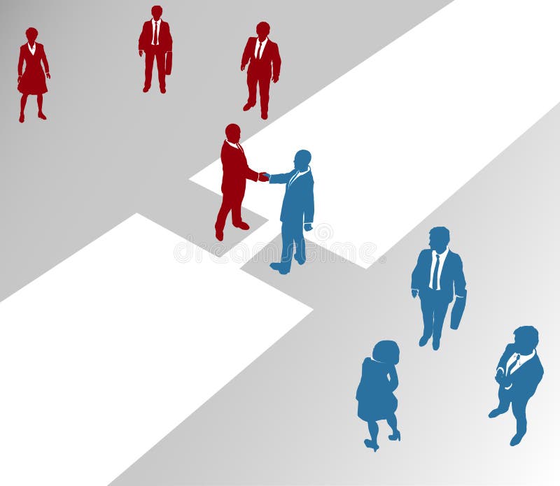 Business Company Teams Join Merger Bridge 2 Stock Vector - Illustration ...