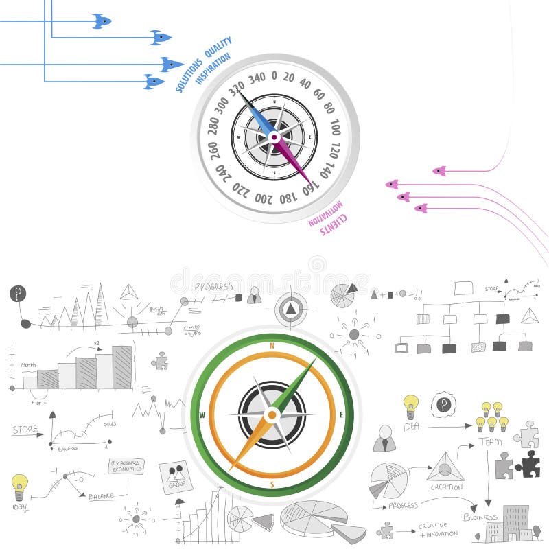 Business compass concept stock illustration. Illustration of arrow ...