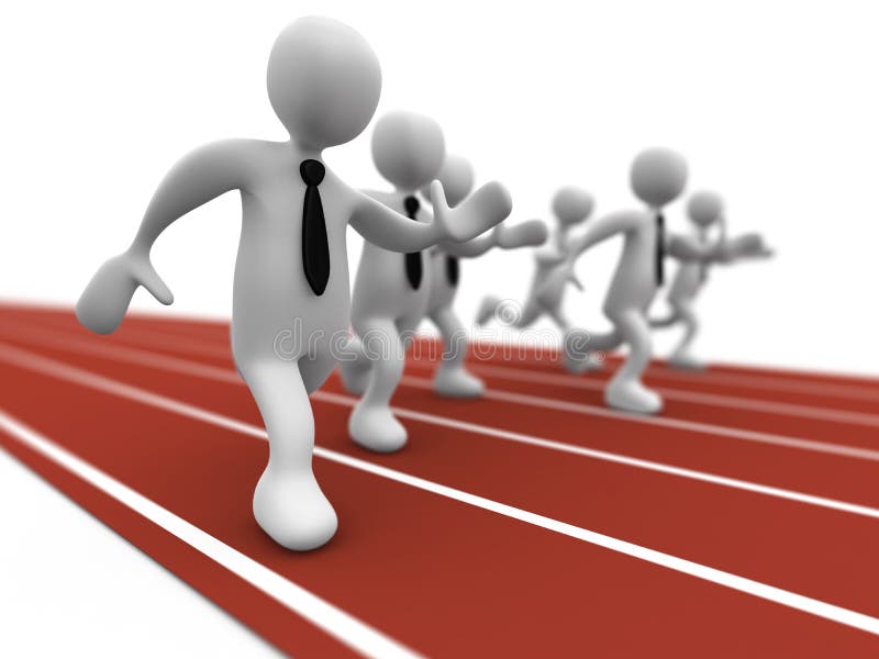 Business Competition with Human and Artificial Intelligence Cartoon on ...