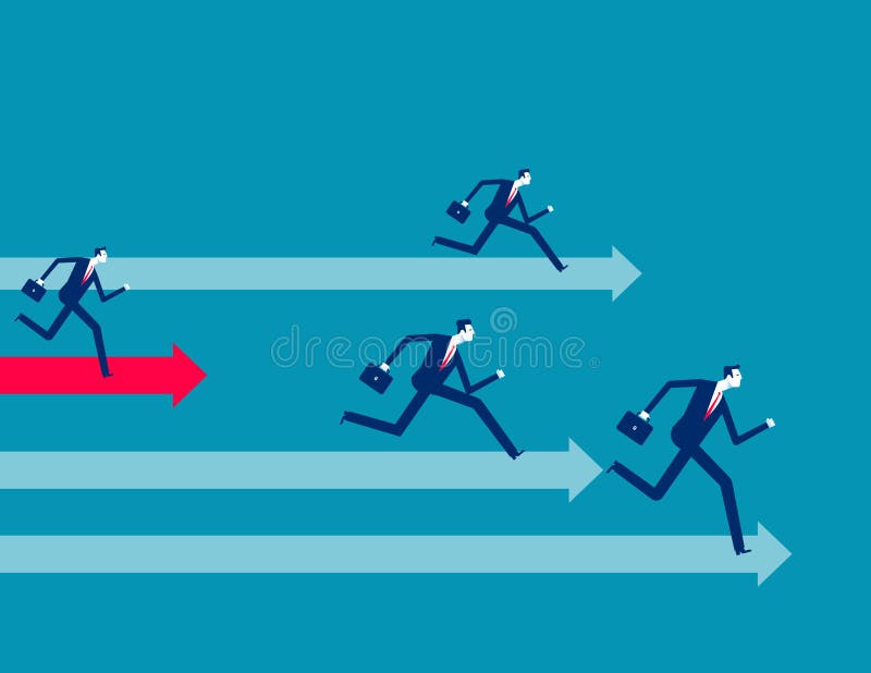 Business Competition and Defeat. Business Rivalry Vector Flat Style ...