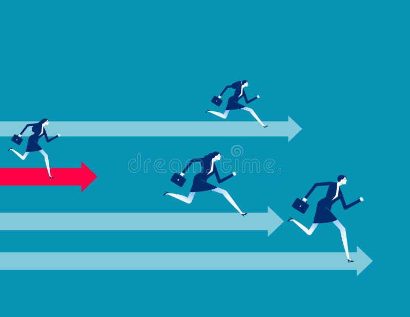 Business Competition and Defeat. Business Rivalry Vector Flat Style ...