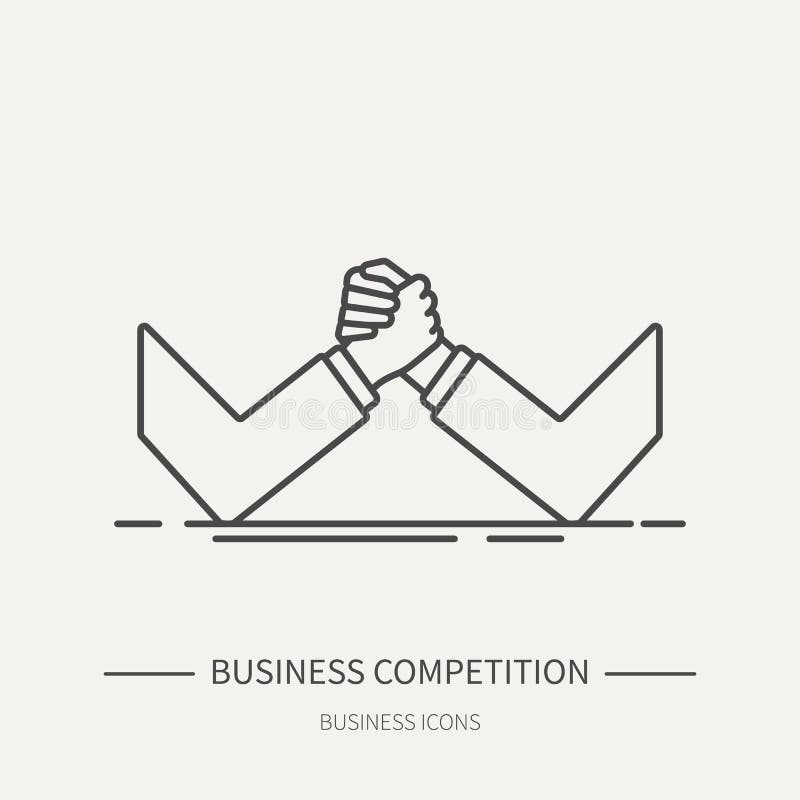 Business Competition - Business Icon in Flat Thin Line Style. Graphic ...
