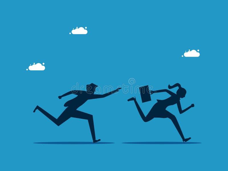 Business Competition. Men Chasing after Each Other Stock Vector ...