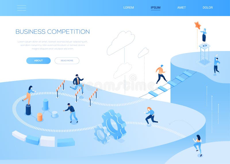 Business Competition - Modern Isometric Vector Web Banner Stock Vector ...