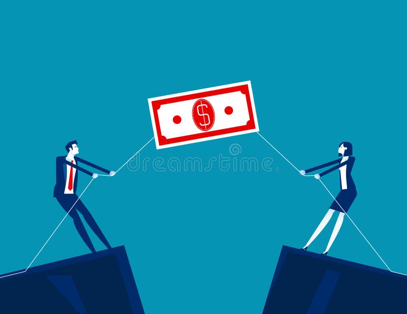 Business Competition, People Pulling Dollar As Symbol of Fighting Stock ...