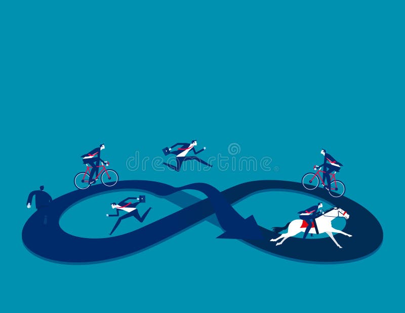 Business Competition To Success or Working Process Loop. Business ...