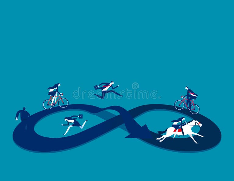 Business Competition To Success or Working Process Loop. Business ...