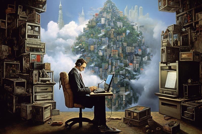 Business Computer Concept. Generated by AI Stock Illustration ...