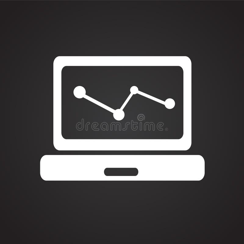 Business Computer Icon Graphic on Black Background Stock Vector ...