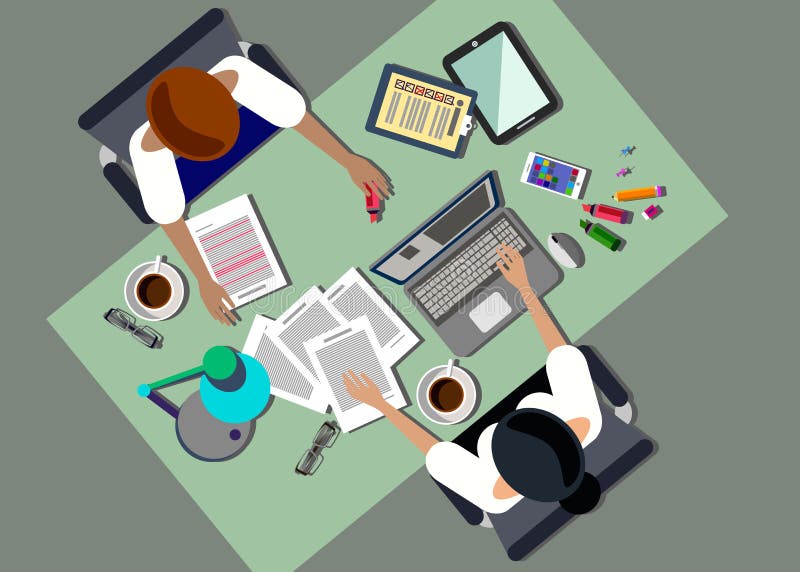 Business Computer Vector Desk Icon Office Stock Vector - Illustration ...