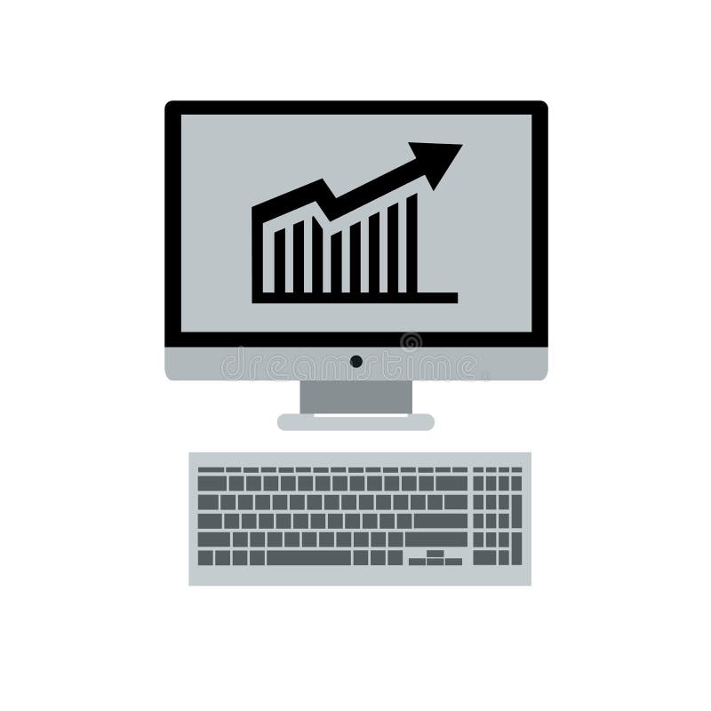 Business Computer Vector Desk Icon Office Work Communication Lap Stock ...