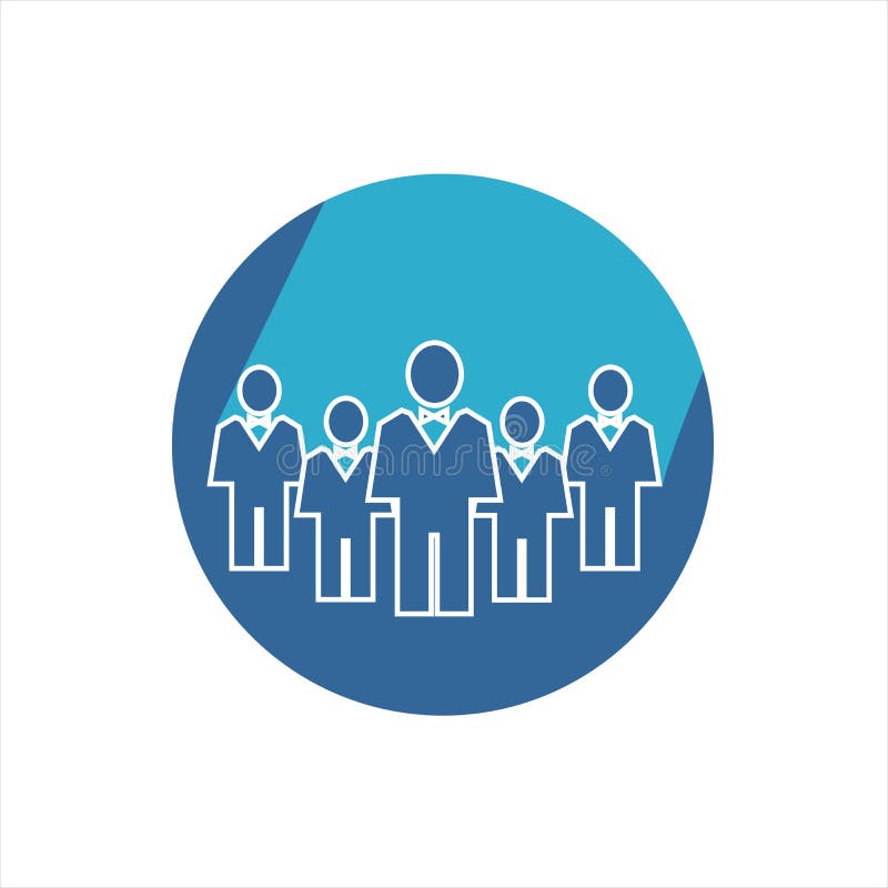 Business People Related. Vector Flat Line Icon with Long Shadow. Stock ...