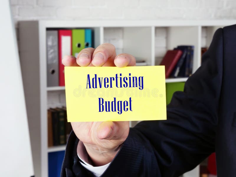 Business Concept about Advertising Budget with Sign on the Page Stock ...