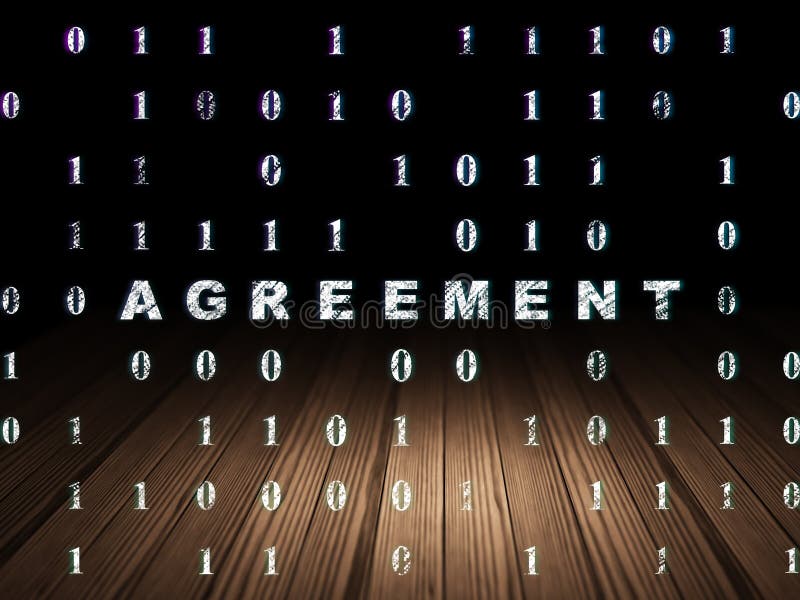 Business Concept: Agreement in Grunge Dark Room Stock Illustration ...