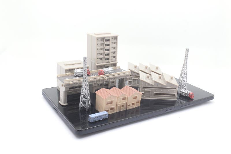 The Business Concept Architecture Scale Model Building Stock Image ...