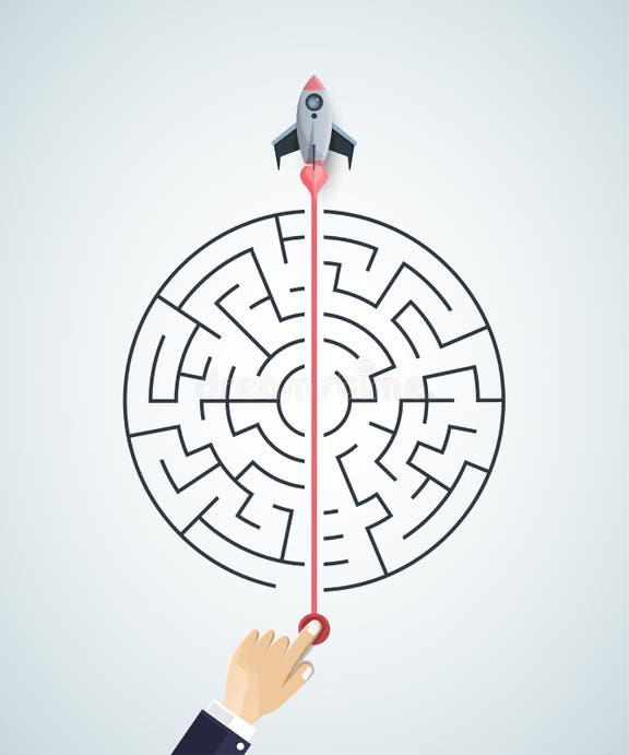 Business Concept Backgroind. 3d Rocket Finding a Solution, Problem ...