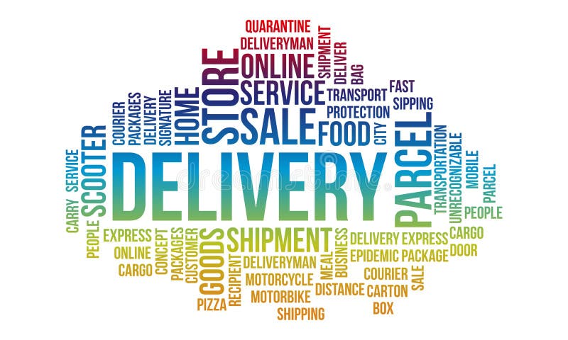 Business Concept Background, Delivery Word Cloud Design Stock Vector ...