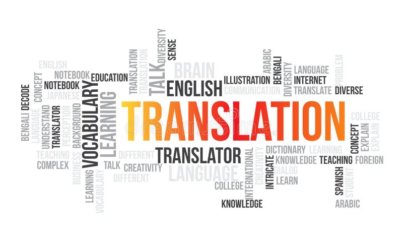 Translation Word Cloud Hand Writing Concept Stock Illustration ...