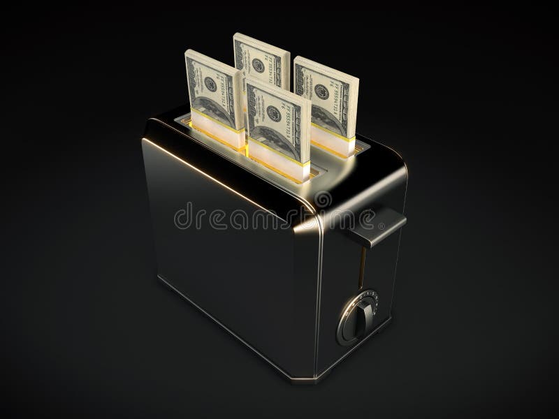 Business Concept - $100 Bills with Toaster Stock Illustration ...