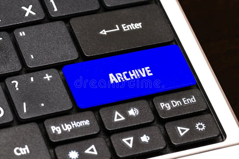 Business Concept - Blue Archive Button on Slim Stock Illustration ...