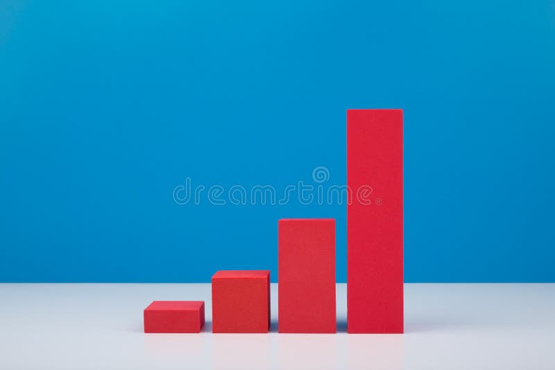 Business Graph Diagram or Performance Chart with Red Bars and Rise ...