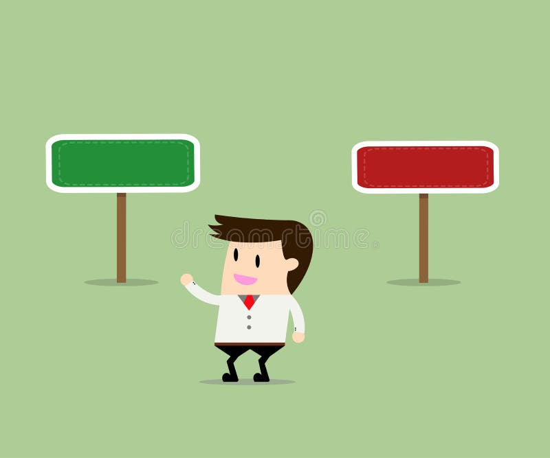 Business Concept, Businessman Confused about Two Direction. Stock ...