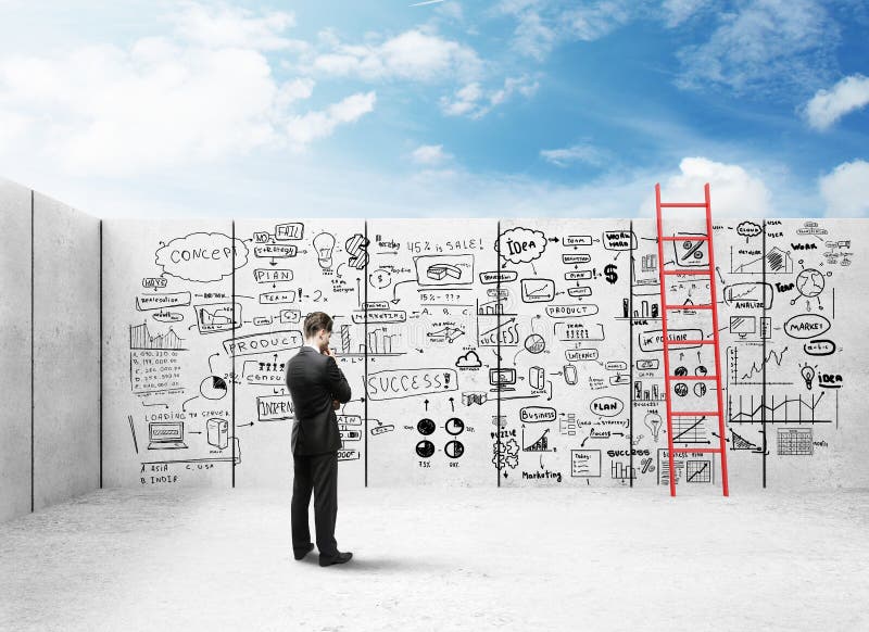 Business Hand Writing Process Flow Diagram Stock Vector - Illustration ...