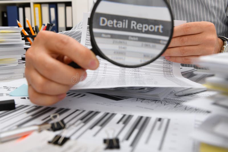 Business Concept - Businessman Working with Reports in Office, Table ...