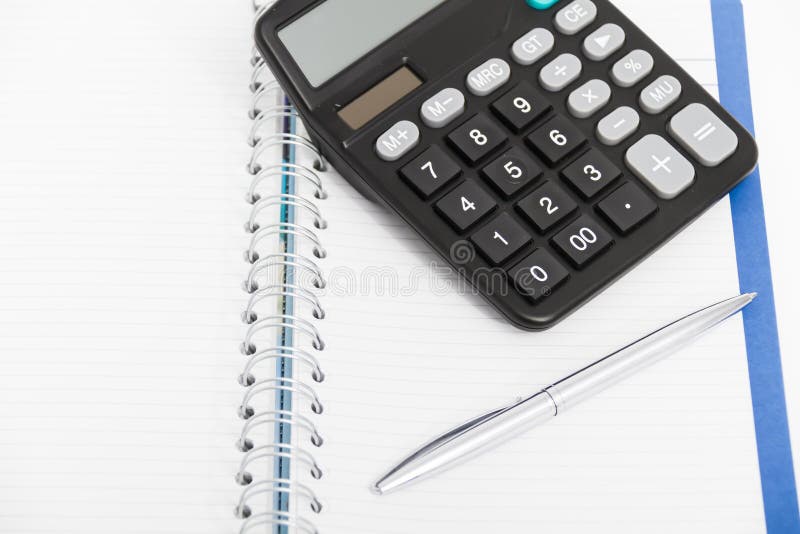 Business Concept with Calculator, Pen and Notebook Stock Image - Image ...