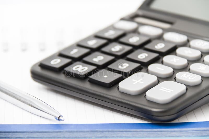Business Concept with Calculator, Pen and Notebook Stock Photo - Image ...
